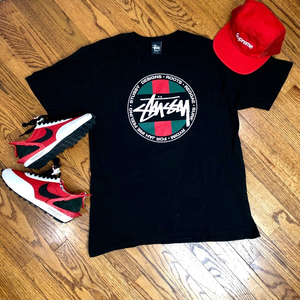 Stussy For Jah Irie Feeling Tee Black Medium Used - Gem